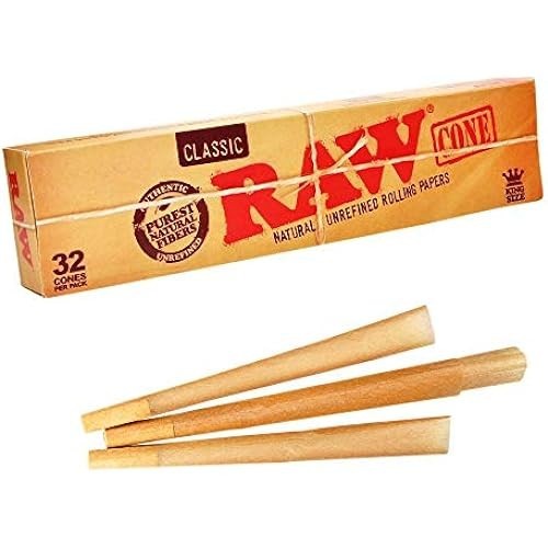 20493 RAW / Row CLASSIC King Size Cones Cone-shaped rolling paper 32 ...