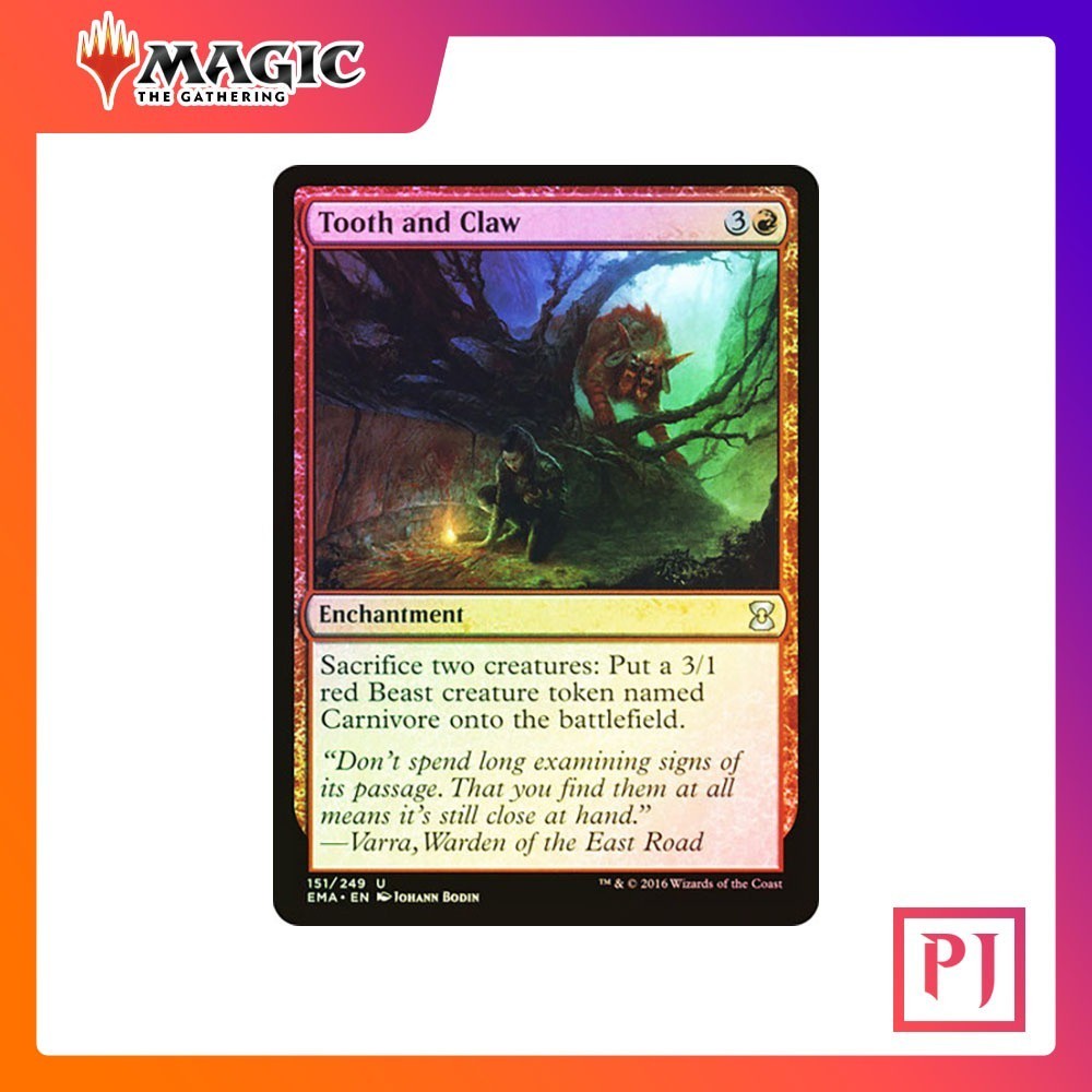 [MTG] Tooth and Claw [EMA] [RED] [RARE] [FOIL] [ENG] (การ์ดเมจิค ...