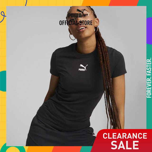 PUMA PRIME/SELECT - เสื้อยืดผู้หญิงเข้ารูป Classics สีดำ - APP ...