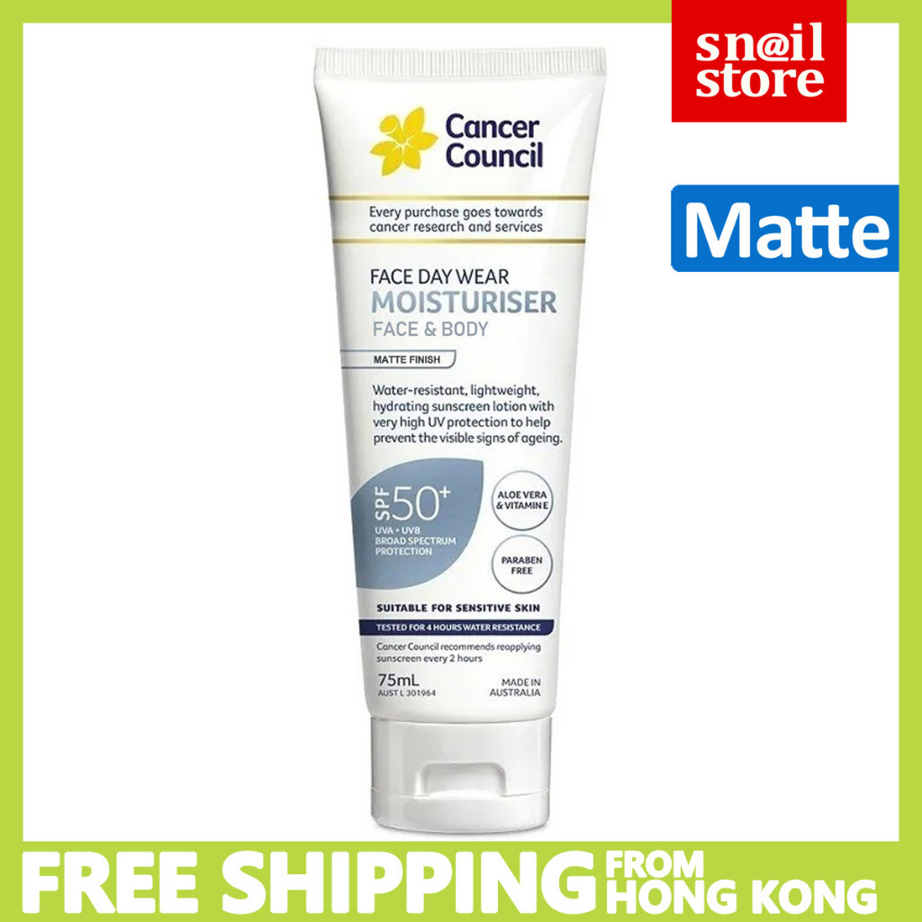Cancer Council Matte Finish face day wear Moisturiser (face & body) SPF50+ 75ml Mattifying ...
