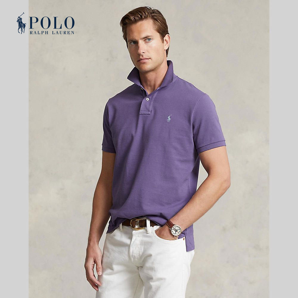 Polo Ralph Lauren POLO Custom Slim Fit Mesh Polo Shirt เสื้อโปโล รุ่น MNPOKNI1N822051 สี 501 ...