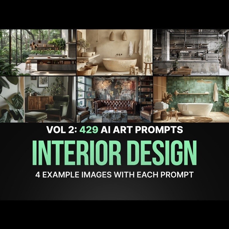 429 Midjourney Prompts for Interior Design: Volume 2 | Ai Art, Prompts ...