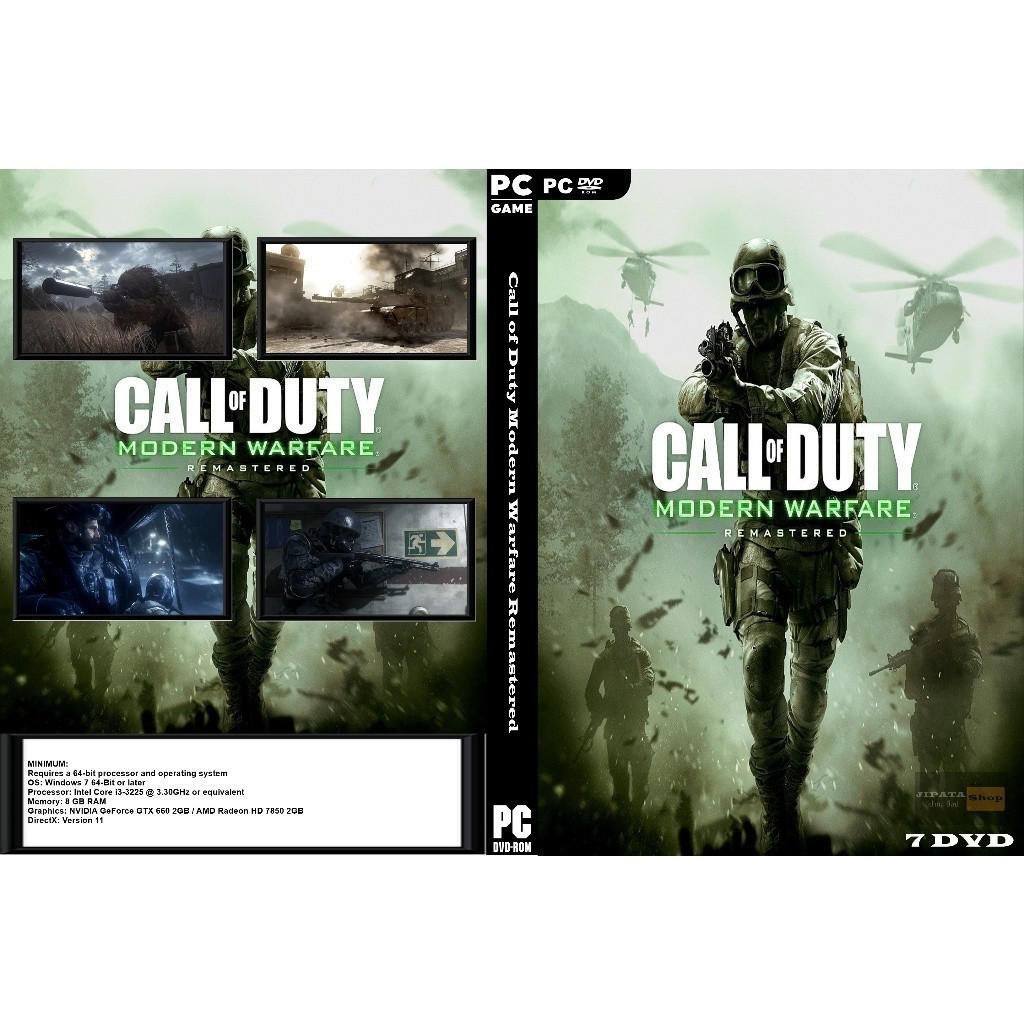 แผ่น Game PC Call of Duty Modern Warfare Remastered (7DVD) | Shopee ...