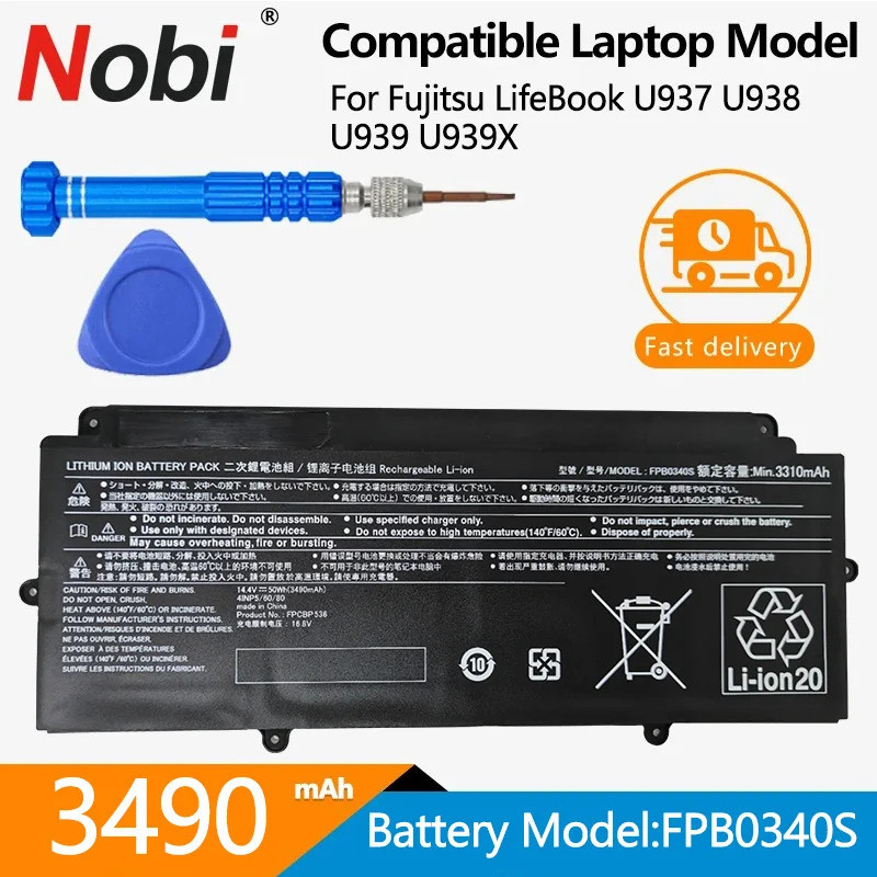NOBI 14.4V 50WH 3490MAh FPB0340S FPCBP536แบตเตอรี่ใช้กับ Fujitsu ...