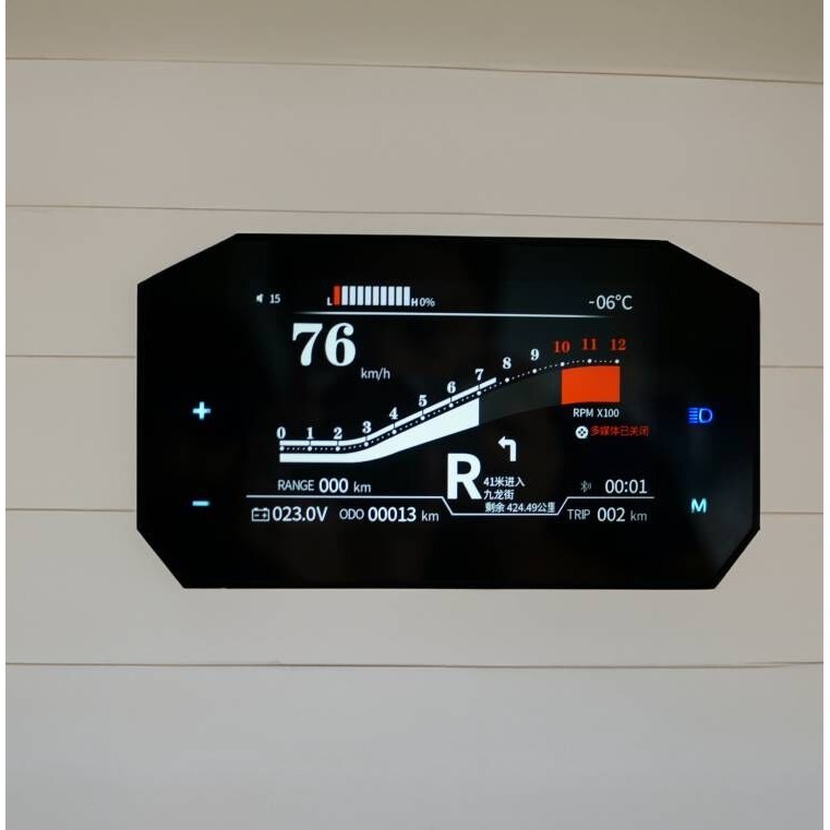 Custom Ebike TFT One line Electric Motorcycle Instrument LCD Display ...