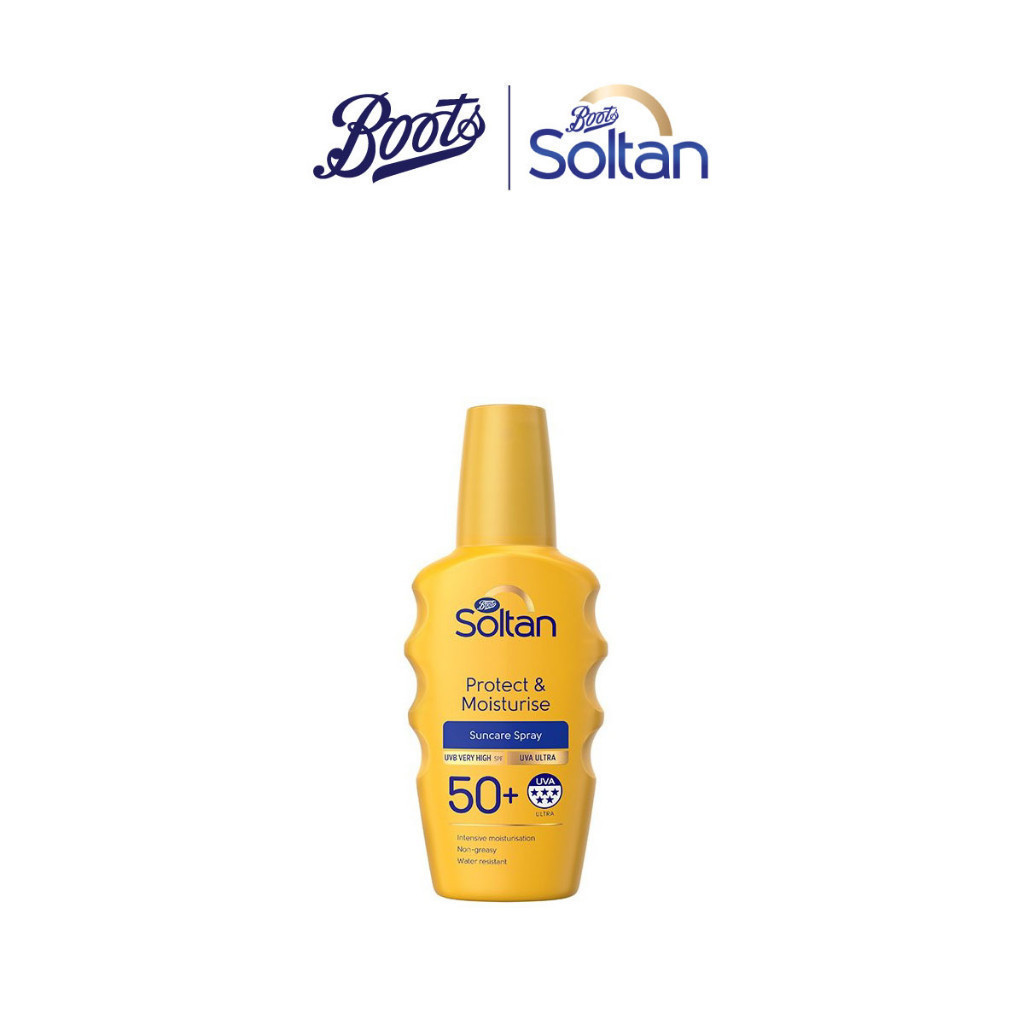 BOOTS SOLTAN บู๊ทส์ โซลแทน โพรเท็ค แอนด์ มอยส์เจอร์ไรซ์ ซันแคร์ สเปรย์ ยูวีบี เวรี่ ไฮ เอสพีเอฟ ...