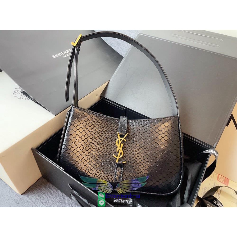 python grainy YSL LE 5 A 7 underarm hobo baguette shoulder crescent ...