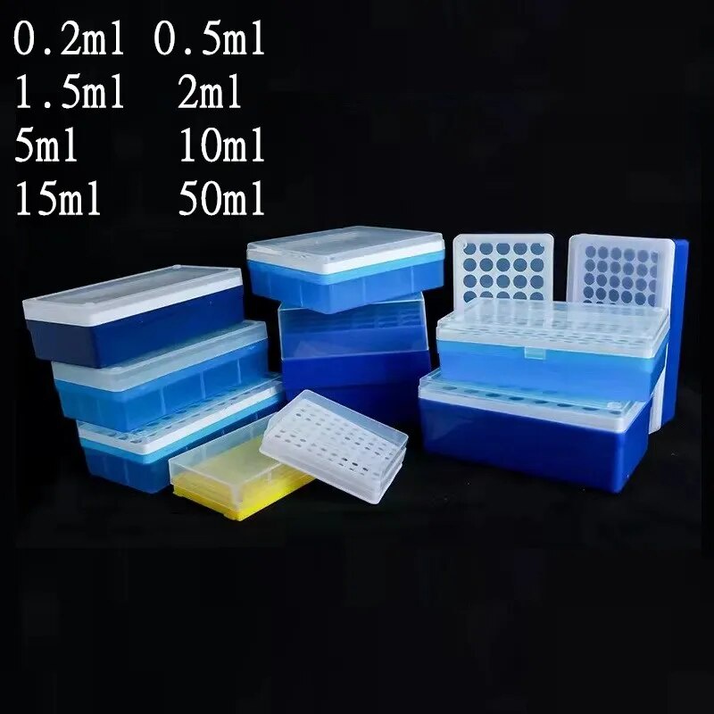 64X 1piece 0.2ml 0.5ml 1.5/2ml 5ml 10ml 15ml 50ml plastic Centrifuge tube box PCR tube Storage ...