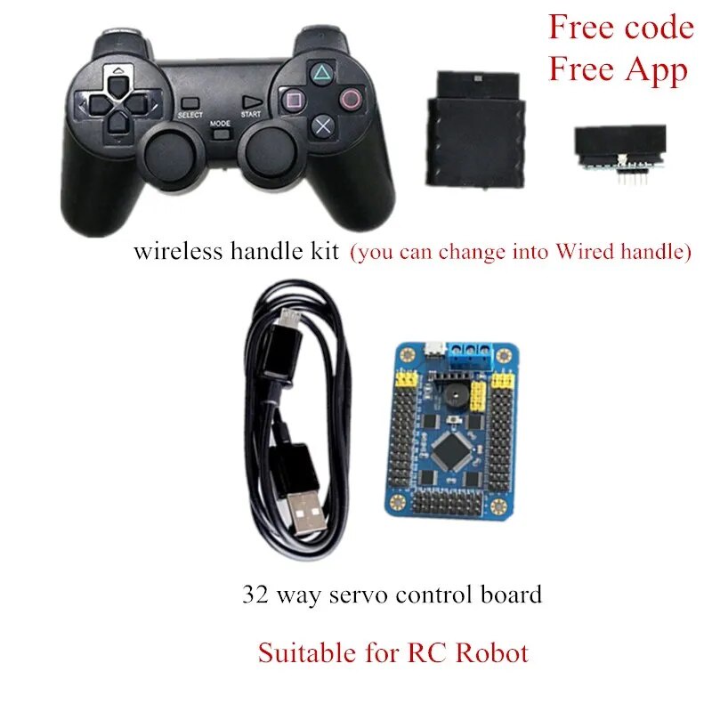 71g 1piece 32 Channel Robot Servo Control Board & Robot PS2 Controller & Receiver Handle For ...