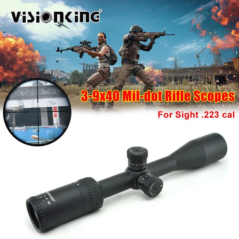 27K Visionking 3-9x40 Rifle Scopes Tactical Collimator Sight Optical ...
