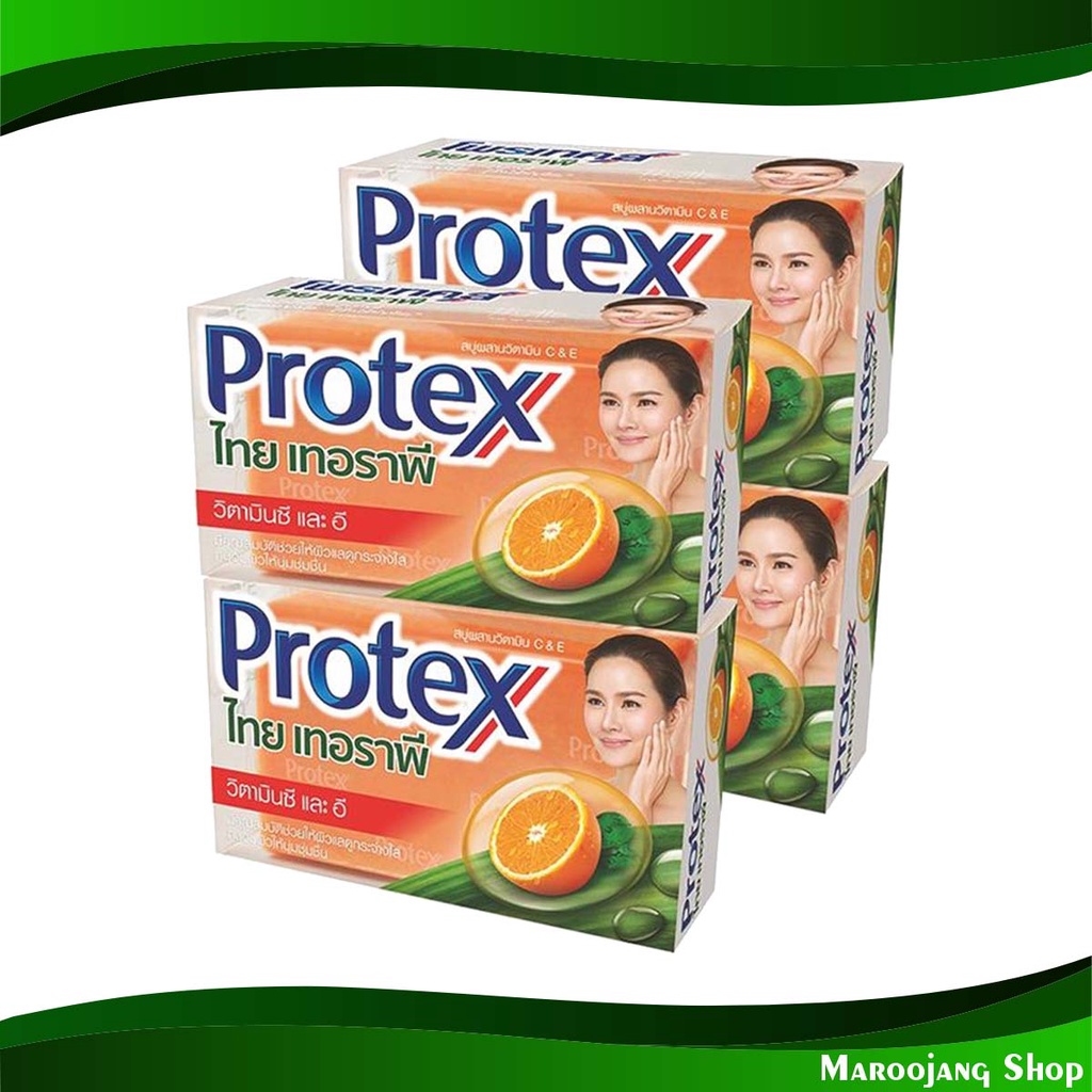 สบู่ก้อน ไทยเทอราพี สูตรวิตามินซีแอนด์อี โพรเทคส์ 130 กรัม (4ก้อน) Thai Therapy Bar Soap Vitamin ...