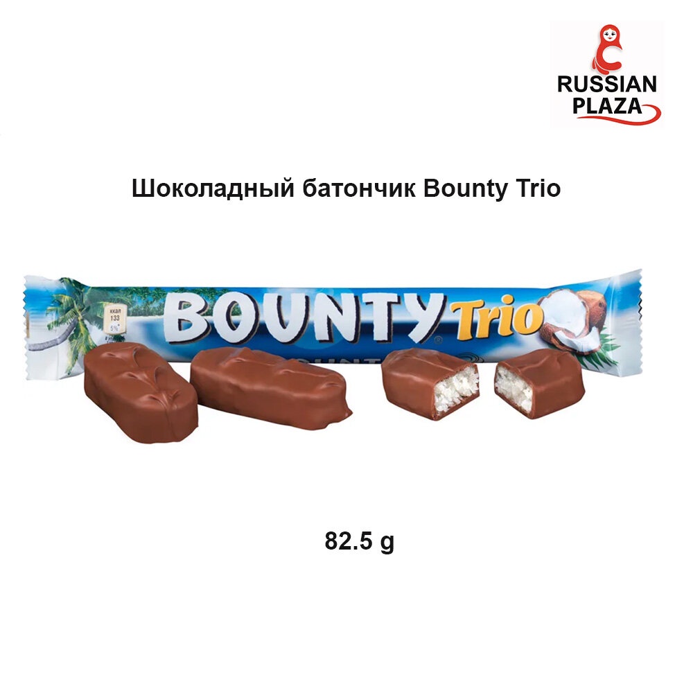 Шоколадный батончик Bounty Trio 82.5 г / ช็อคโกแล็ต Bounty Trio สอดไส้ ...