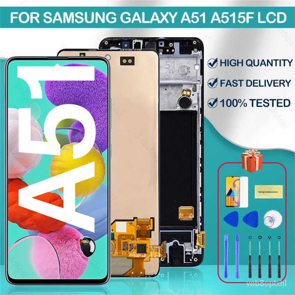 6.5 ''Amoled จอแสดงผล A51สำหรับ Samsung Galaxy A51 A515 A515F LCD Touch Screen Digitizer ...