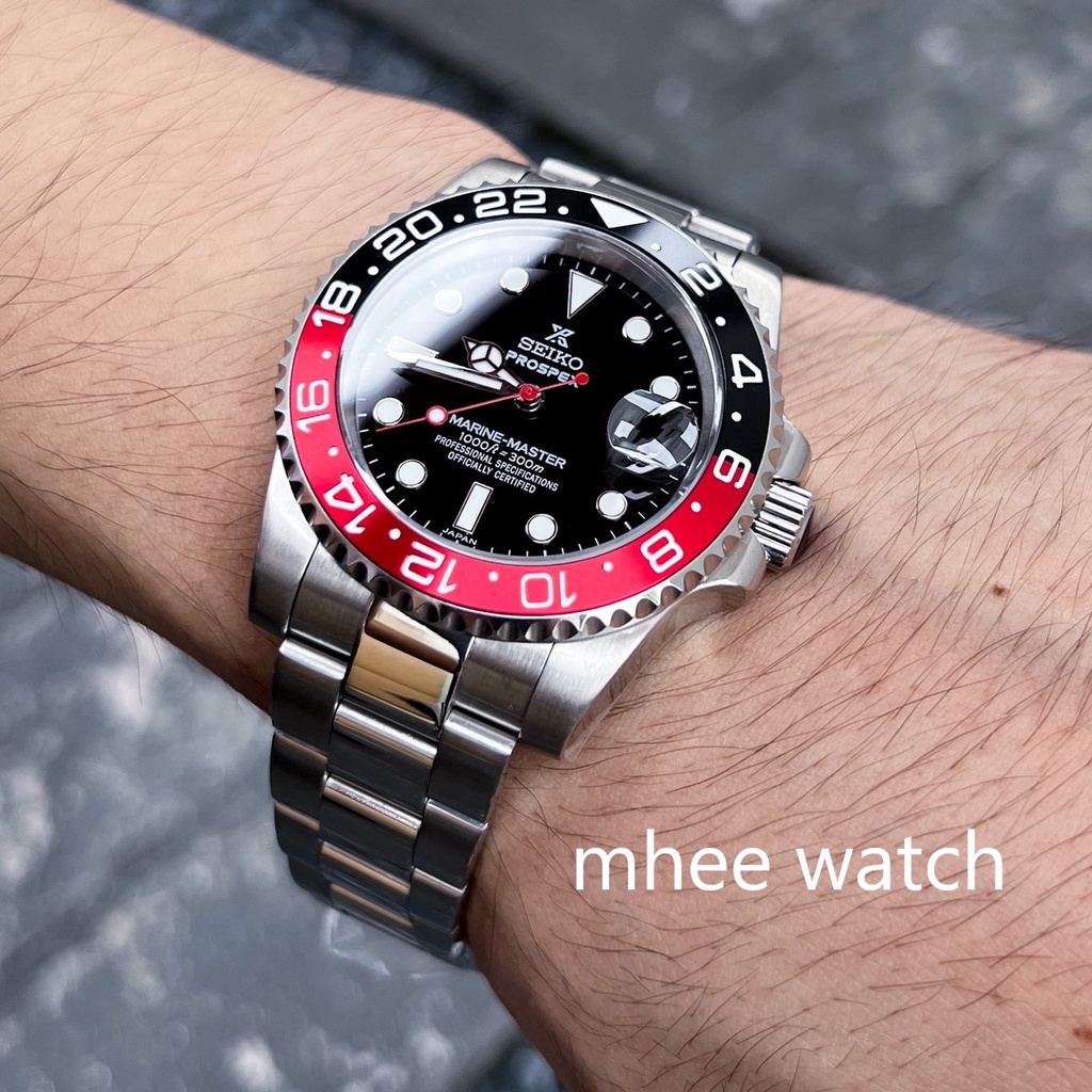 Seiko Mod Coke GMT Style Silver Strap Seiko Movement | Shopee Thailand