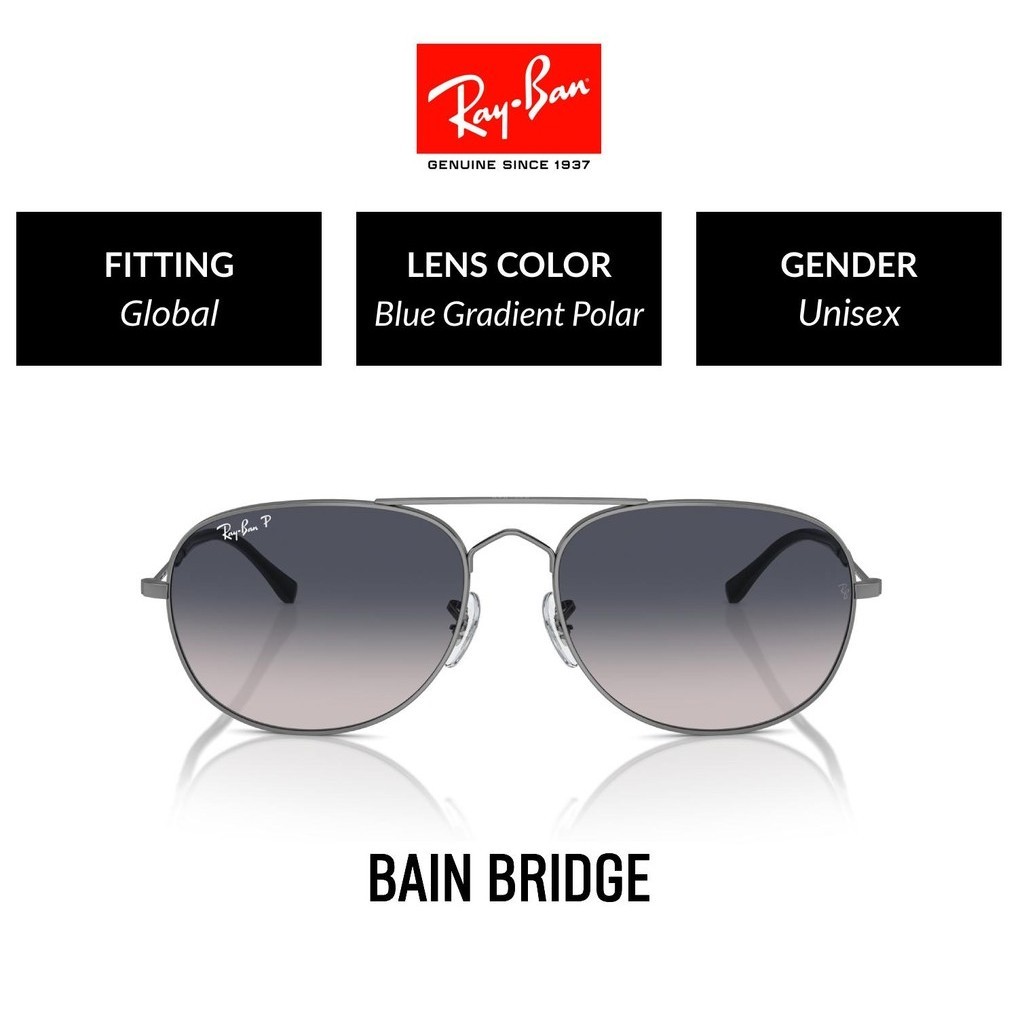 RAY-BAN AVIATOR BAIN BRIDGE RB3735 004/78 - Sunglasses แว่นกันแดด ...