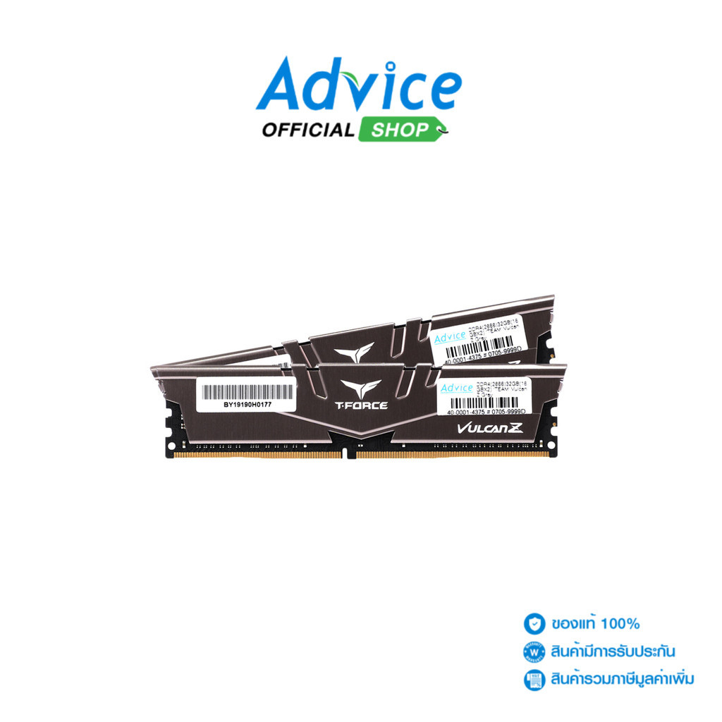 TEAM RAM DDR4(2666) 32GB (16GBX2) VULCAN Z GRAY (TLZGD432G2666HC18HDC01 ...