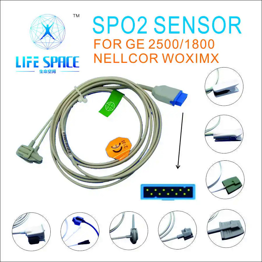 สายยาว Neonate Wrap Reusable เซนเซอร์ Spo2ออกซิเจนสำหรับ GE Dash2500 ...