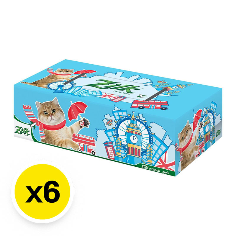 ซิลค์ กระดาษเช็ดหน้า แบบกล่อง 110 แผ่น x 6 / ZILK Facial Box Tissues ...