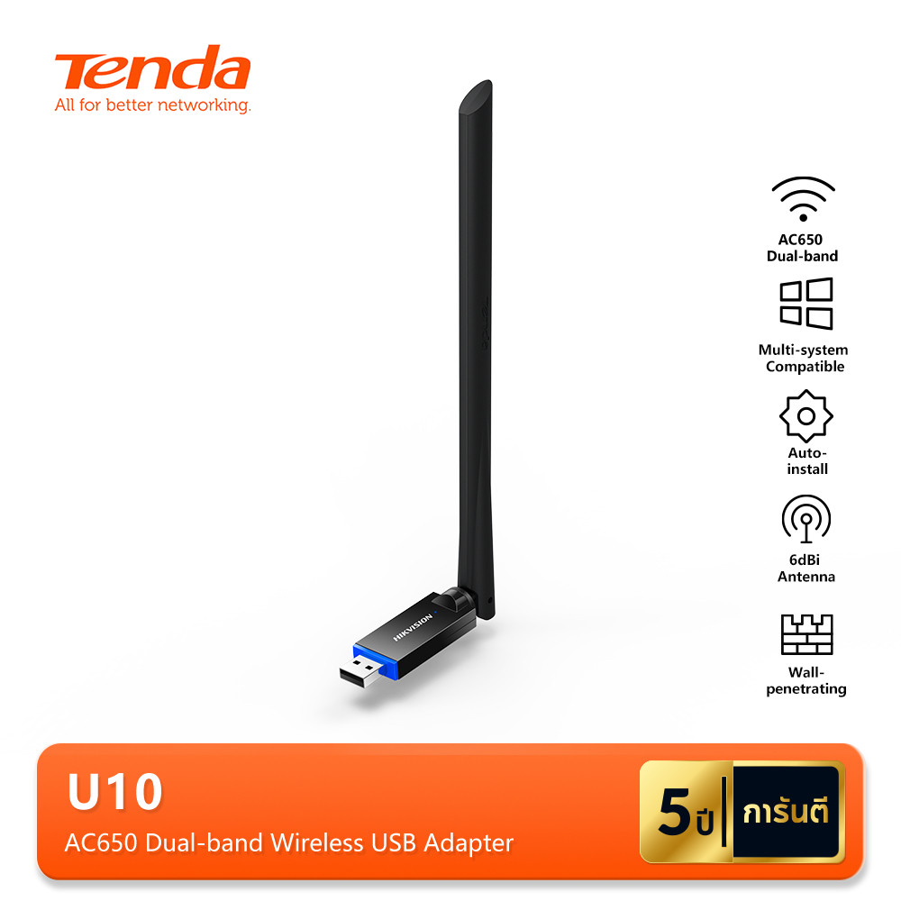 Tenda U10 AC650 Wireless USB Wifi Adapter Dual Band 2.4G / 5Ghz Auto ...