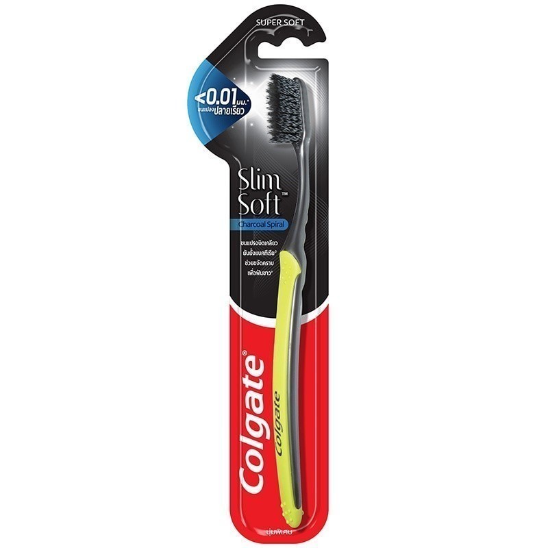 COLGATE TOOTHBRUSH Slim Soft Charcoal คอลเกต แปรงสีฟัน สลิมซอฟท์ ชาร์โ ...