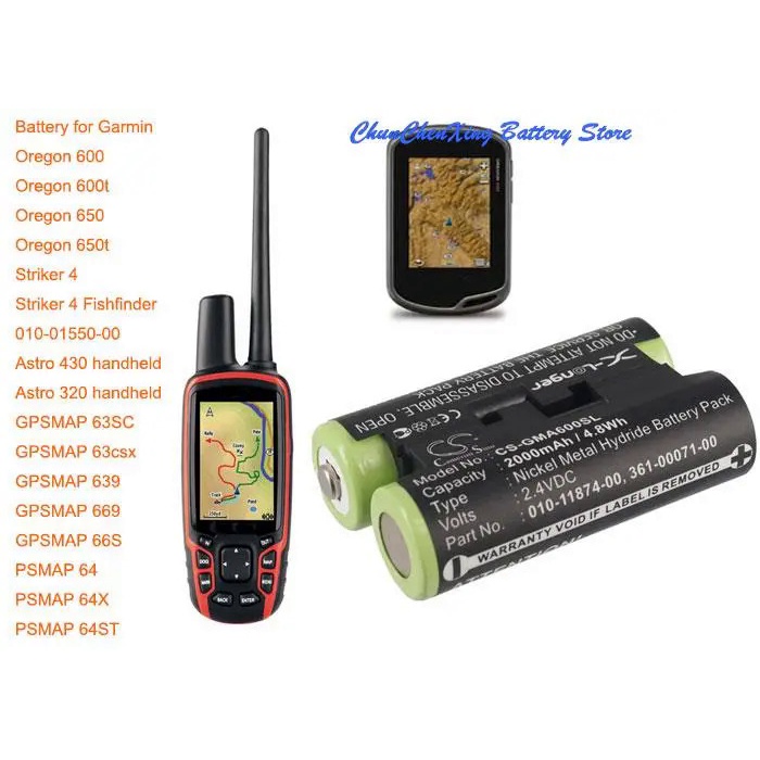 LQNS 2000mAh Battery for Garmin Astro 320 handheld,GPSMAP 63SC,GPSMAP ...