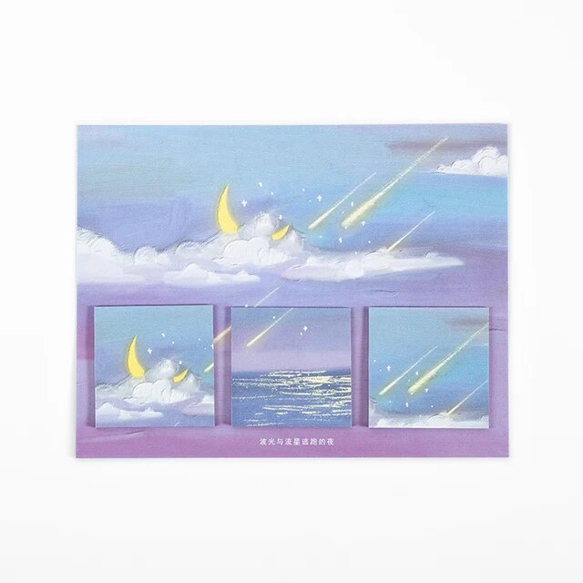 45v Fireworks on Earth Sticky Note and Memo Pad 60 Sheets Sky Sea Moon ...