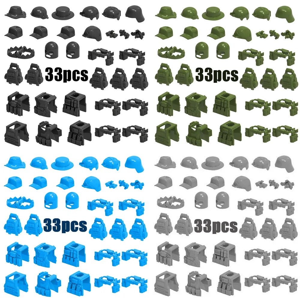 75X Military Series Blocks Weapons Guns Pack Parts WW2 Soldiers City ...
