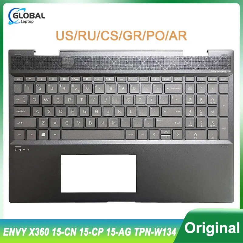 87e New US/AR/CS/GR/PO/RU Keyboard for HP ENVY X360 15-CN 15-CP 15-AG ...