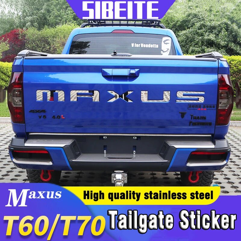 89F MAXUS T60 T70 Tailgate Sticker Letter MAXUS LDV Stainless Steel Mirror effect Drop plastic ...