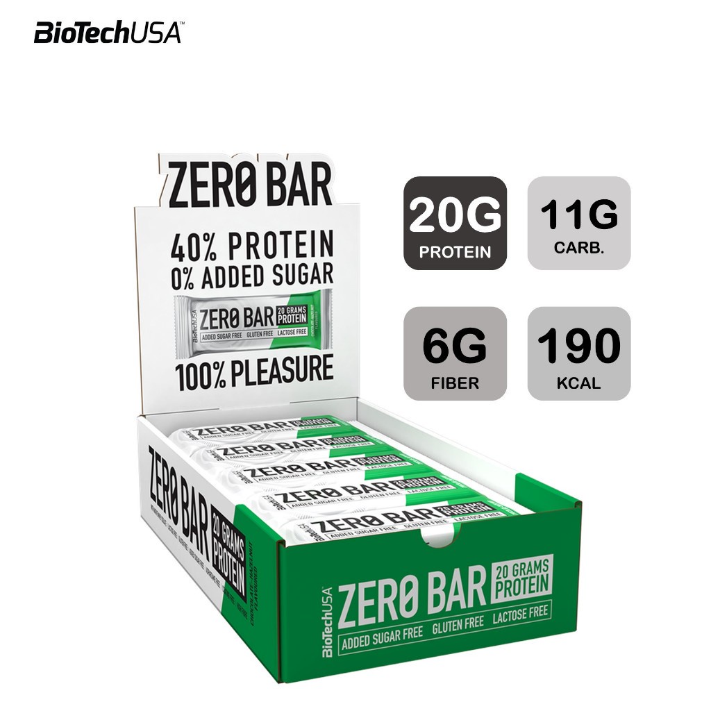 BioTechUSA Zero Bar protein bar Chocolate-Hazelnut 50g/Bar (โปรตีนบาร์ ...