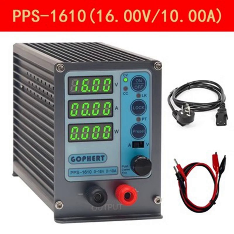 Gophert ปรับห้องปฏิบัติการแหล่งจ่ายไฟ30V 32V 5A 60V 3A 16V 10A PPS-3205/1610 Digital DC ...