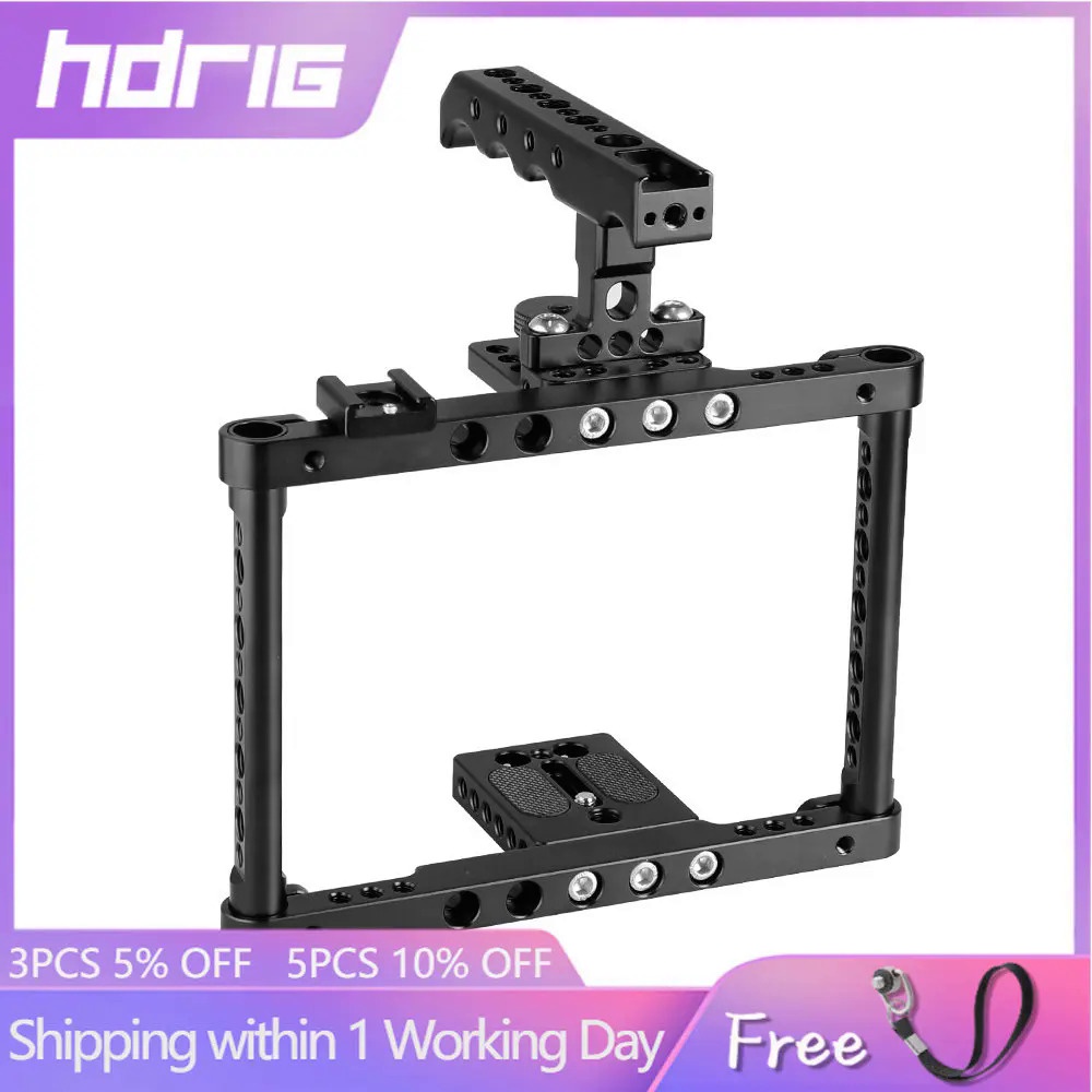 HDRIG Camera Cage Rig Full Frame With Top Cheese Handle Double Shoe ...