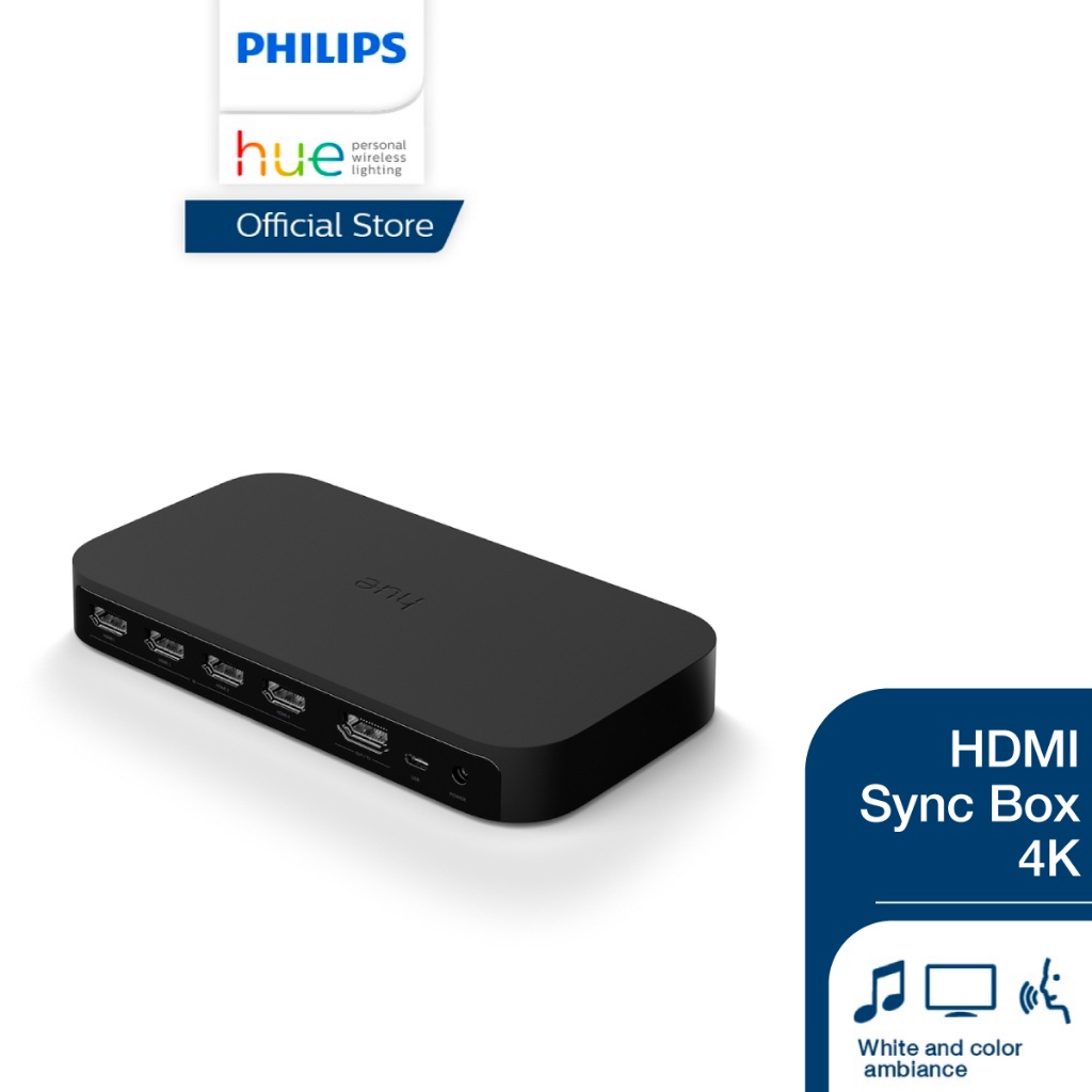 Philips Hue HDMI Sync Box เครื่องอ่านเนื้อหาในทีวีเพื่อซิงค์อุปกรณ์แสดง ...