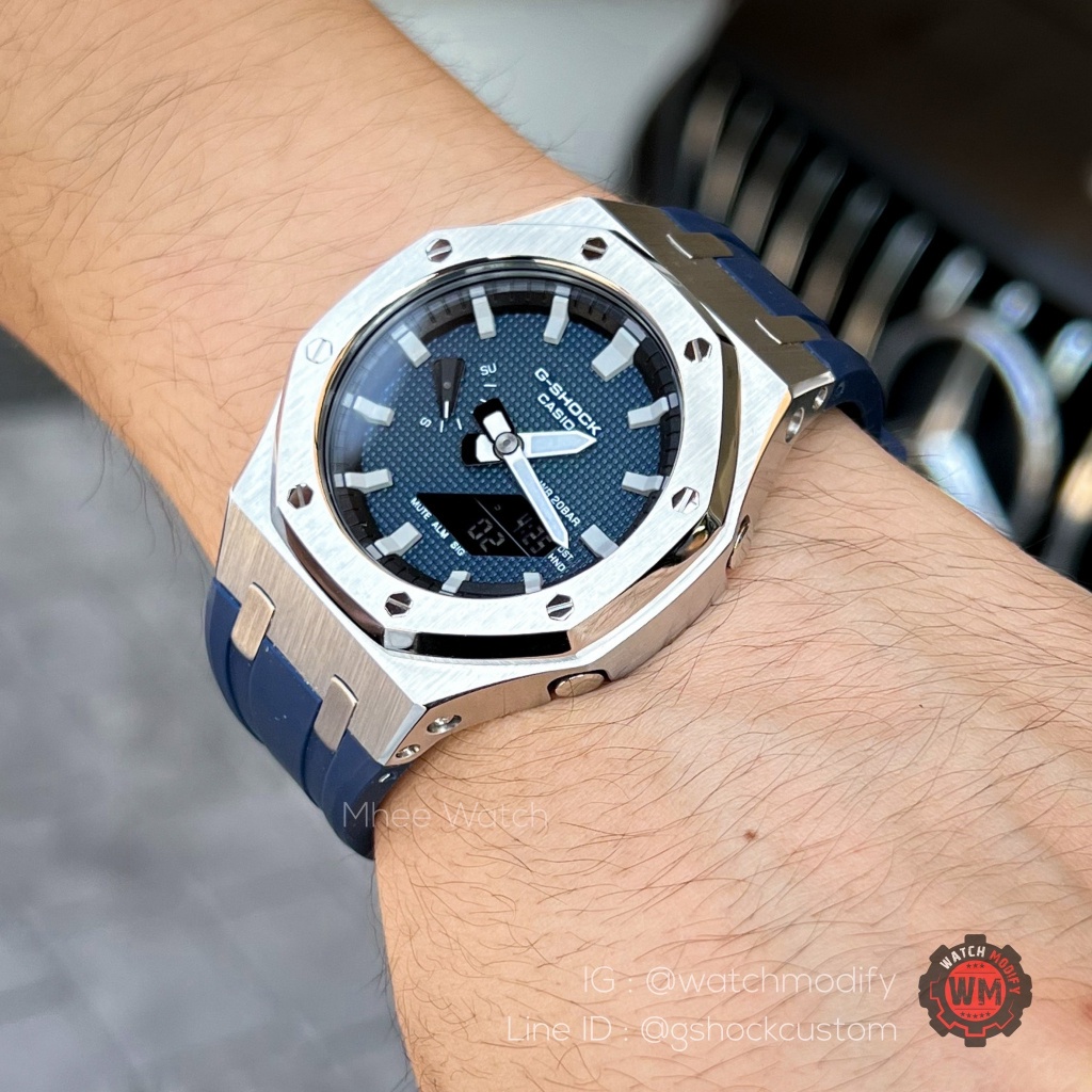 G-Shock Casioak Navy Blue Silver Special Edition | Shopee Thailand