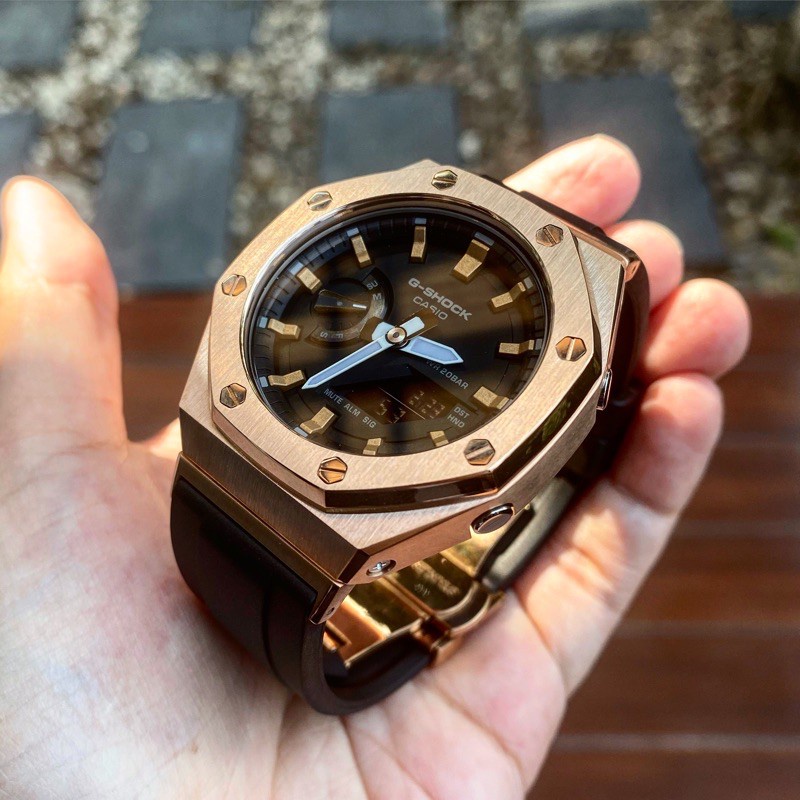 G-Shock Custom AP Rubber Metal Black Rose Gold Luxury Sportไม่ธรรมดาบอก ...