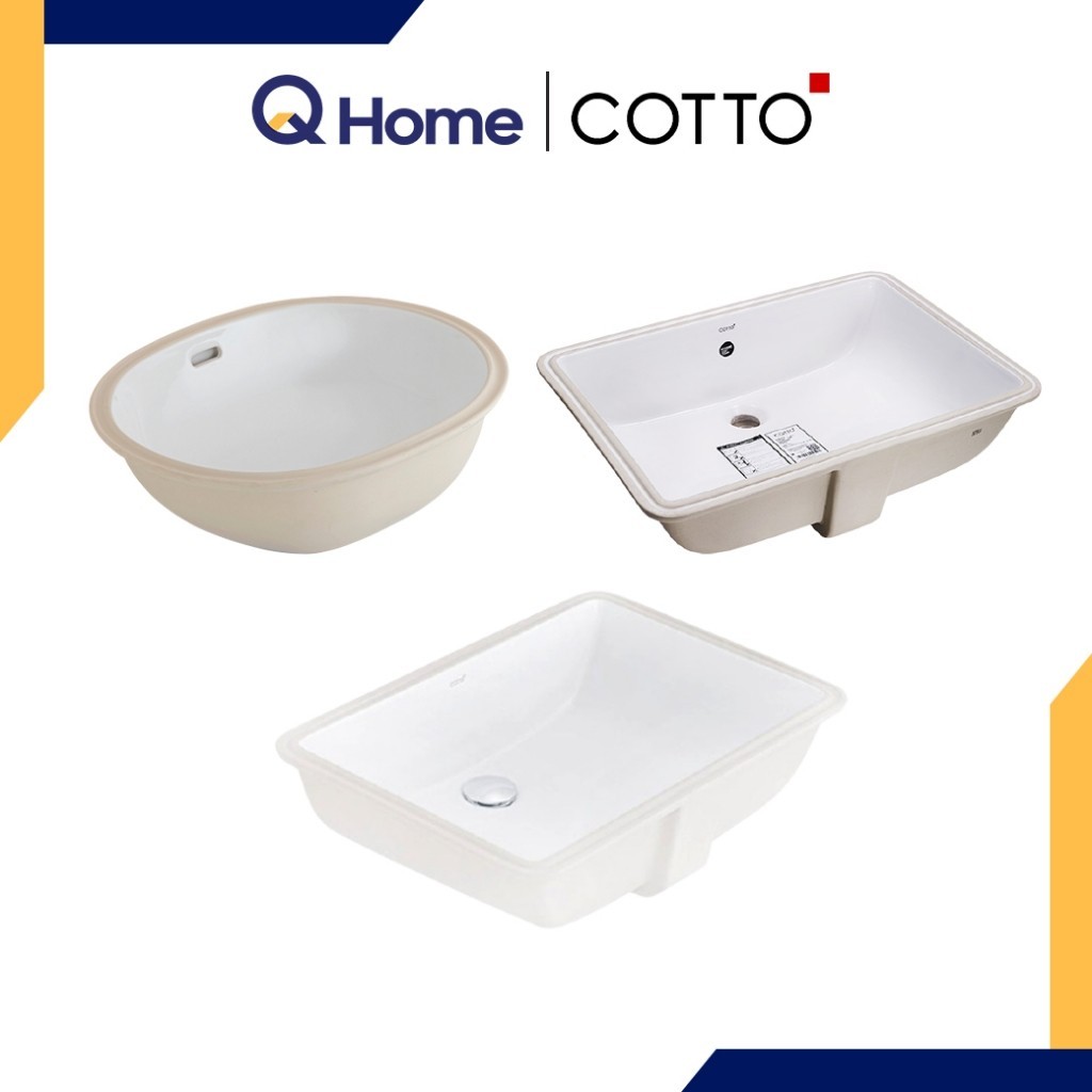 (CLR) COTTO PR.อ่างล้างมือ แบบฝังใต้เคาน์เตอร์ รุ่น C01617 C05117 ...