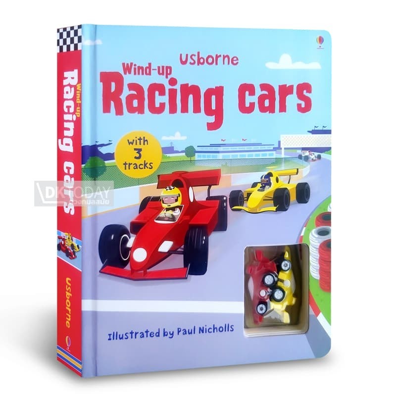 DKTODAY หนังสือ USBORNE WIND-UP BOOKS :RACING CARS (AGE 3+) | Shopee Thailand