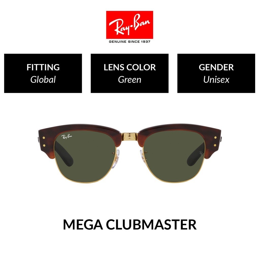 RAY-BAN MEGA CLUBMASTER - RB0316S 990/31 - Sunglasses | Shopee Thailand