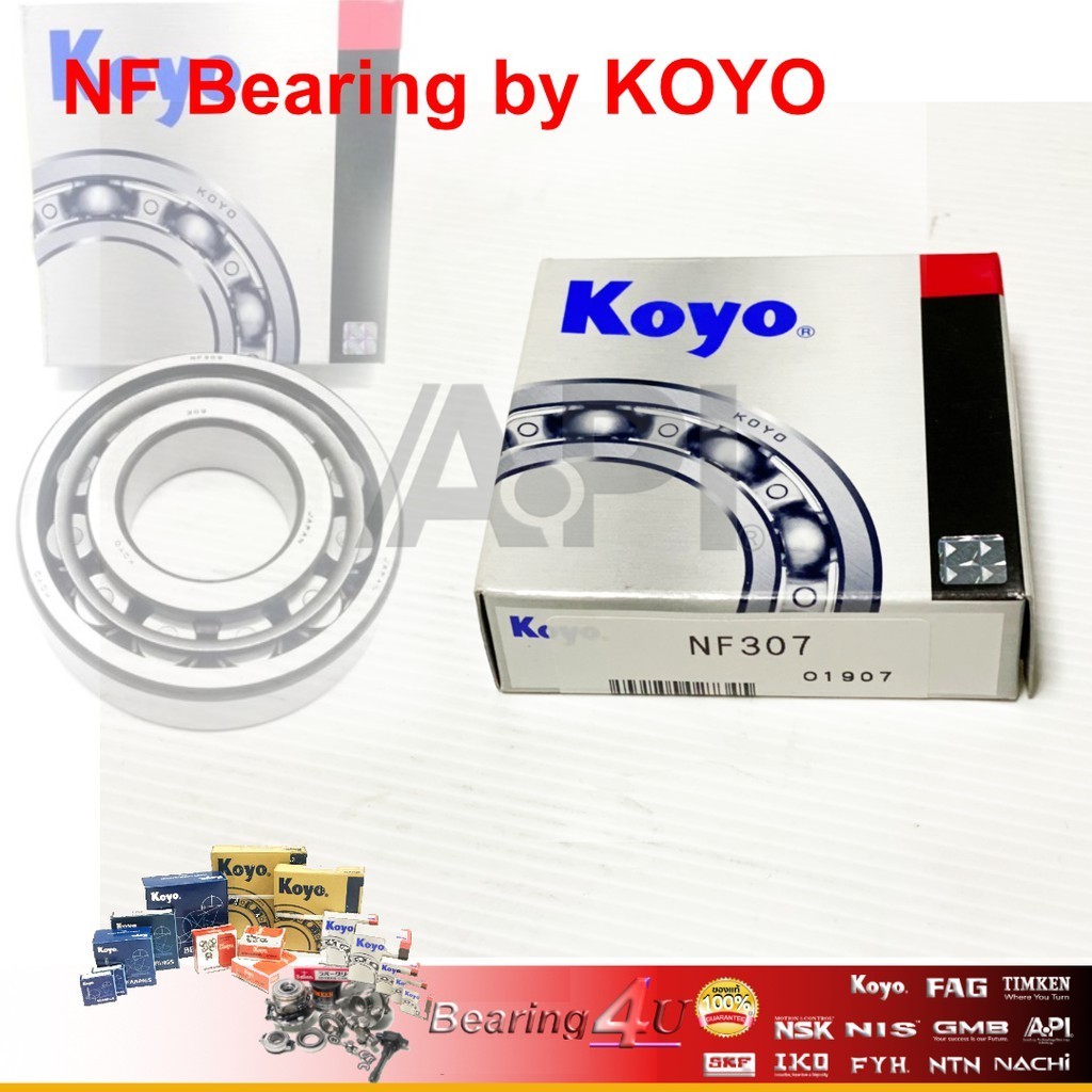 KOYO ลูกปืนเม็ดหมอน NF307 NF-307 NF 307 JAPAN วงนอก 80 mm. รูใน 35 mm ...