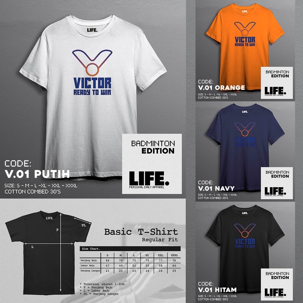Indonesian Badminton Victor T-Shirt Ready To Win Tshirt premium ...