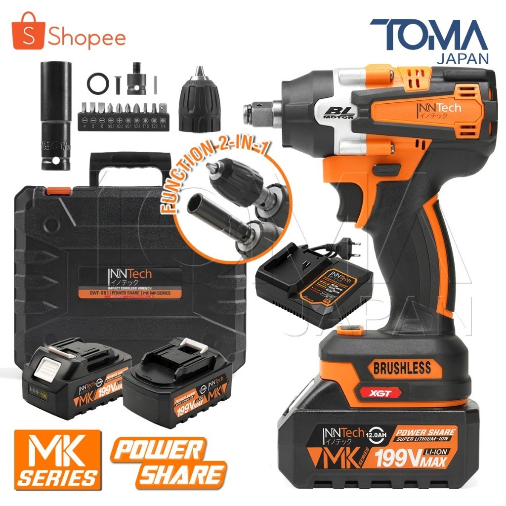 InnTech 2in1 บล็อกแบต & สว่าน 199Vมอเตอร์ไร้แปรงถ่าน MK Series รุ่น CWT-991 ใช้งานร่วมกับสินค้า ...