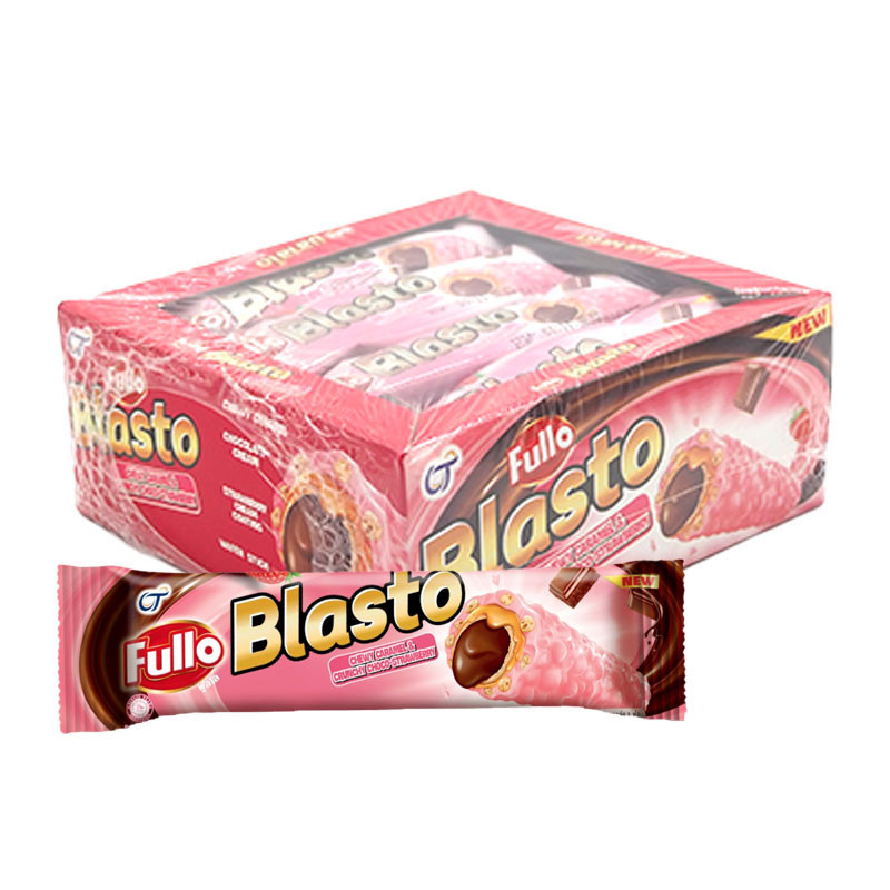ฟูลโล ช็อกโก-สตรอเบอร์รี่ 18 ก. 12 ชิ้น / FULLO Choco-Strawberry 18 g ...