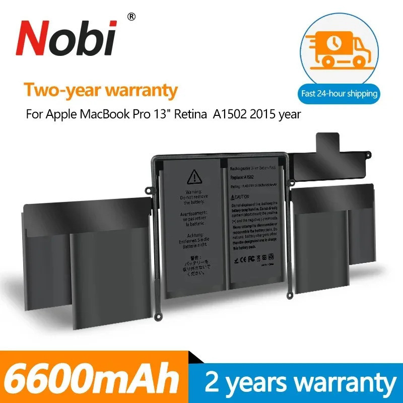 NOBI แบตเตอรี่แล็ปท็อป A1582สำหรับ Apple MacBook Pro 13 "Retina A1502 ...