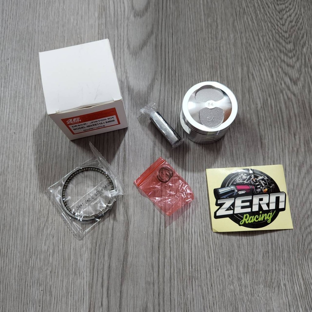 ลูกสูบ + แหวน + สลัก + กิ๊บ ช่างzern ***เฉพาะลูกสูบ*** WAVE110i / WAVE100 / WAVE100S ลูก54 ...