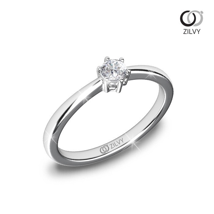 Zilvy - แหวนหญิงเพชรน้ำร้อย 0.10 กะรัต (GR918) | Shopee Thailand