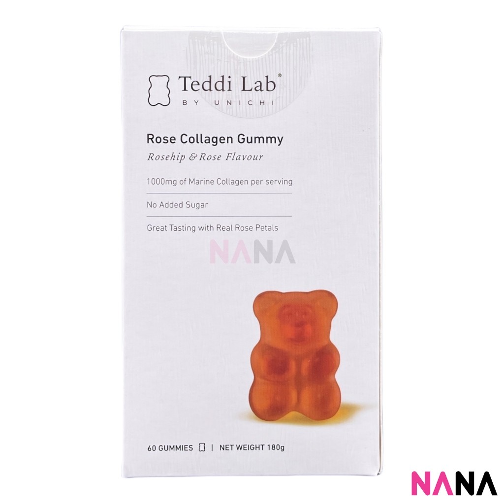 อาหารเสริมกัมมี่ Unichi Teddi Lab Rose Collagen Gummy Bear 60 เม็ด (EXP:04 2027) | Shopee Thailand
