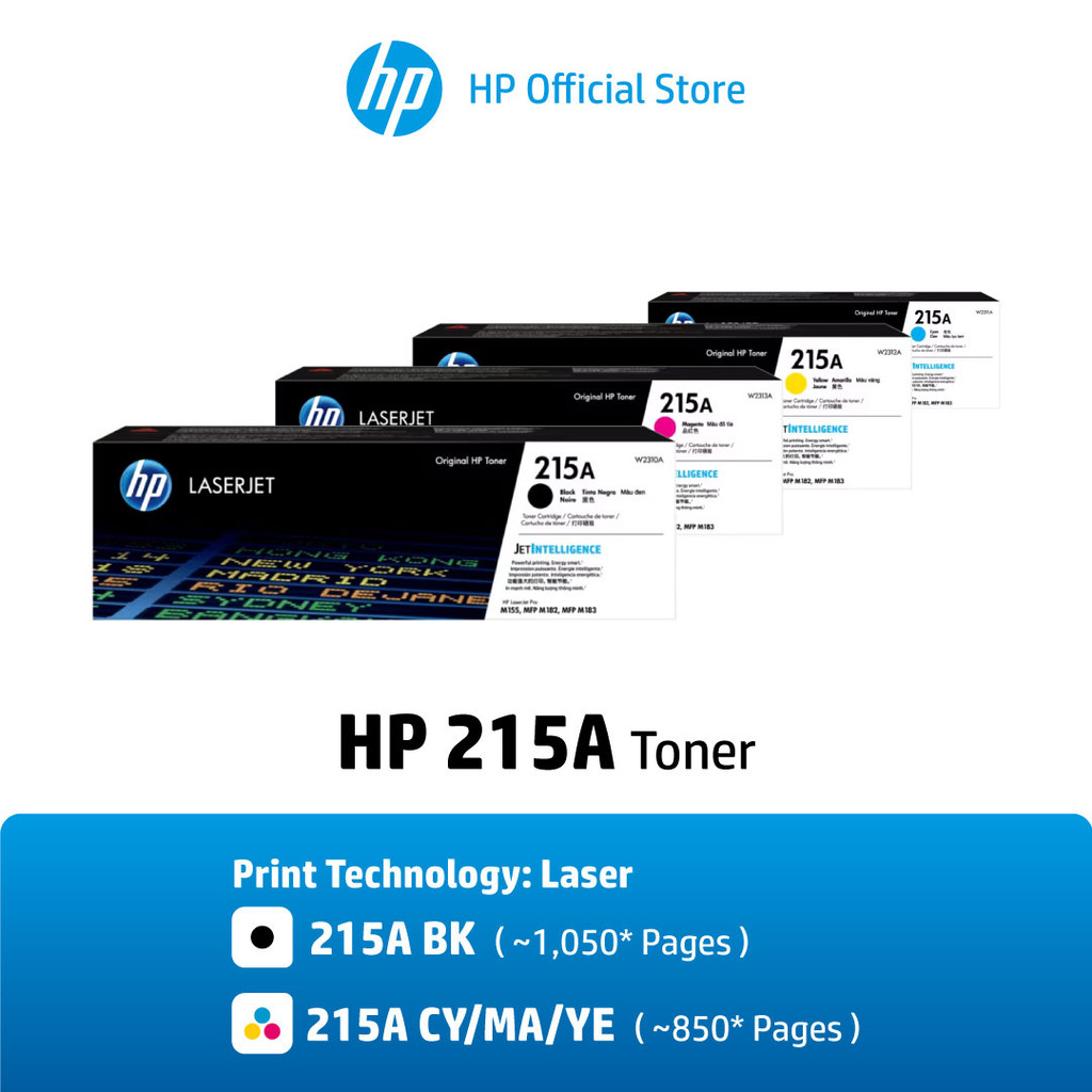 HP 215A Black/Color (ตลับผงหมึกสี/สีดำ) Original LaserJet Toner ...