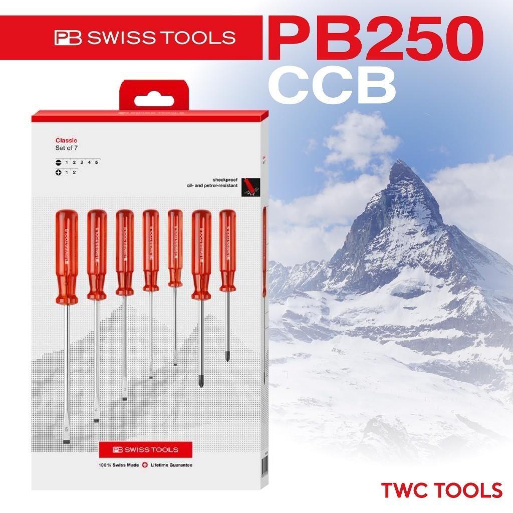 PB Swiss Tools ชุดไขควง 7 ตัว ด้ามพลาสติก รุ่น PB 250.CBB ไขควงชุด ...