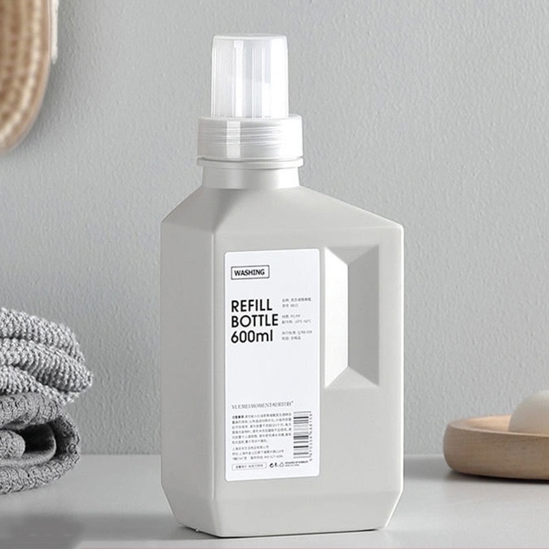 YH ขวดรีฟิล ใส่น้ำยา ใส่ของเหลวอื่นๆ แบบเติม ความจุขนาด500/1000 ML ทรงสีเหลี่ยม มีฝาปิด พลาสติก ...