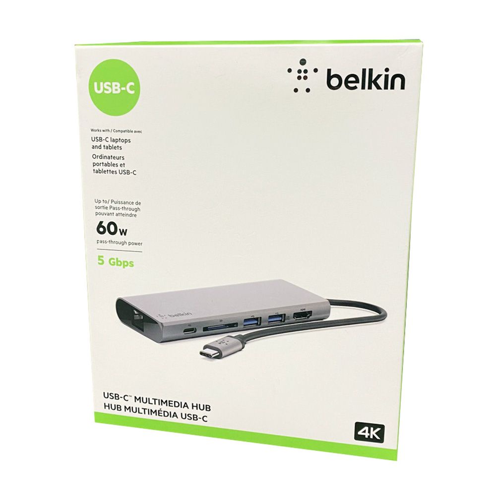 Belkin 6-in-1 USB-C Multimedia Hub (F4U092) - Ethernet port, HDMI, SD ...
